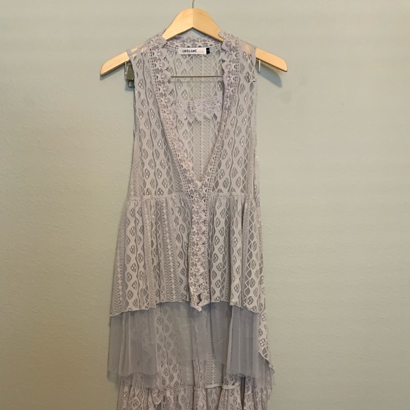 Origami Owl | Tops | Long Lace Vest | Poshmark